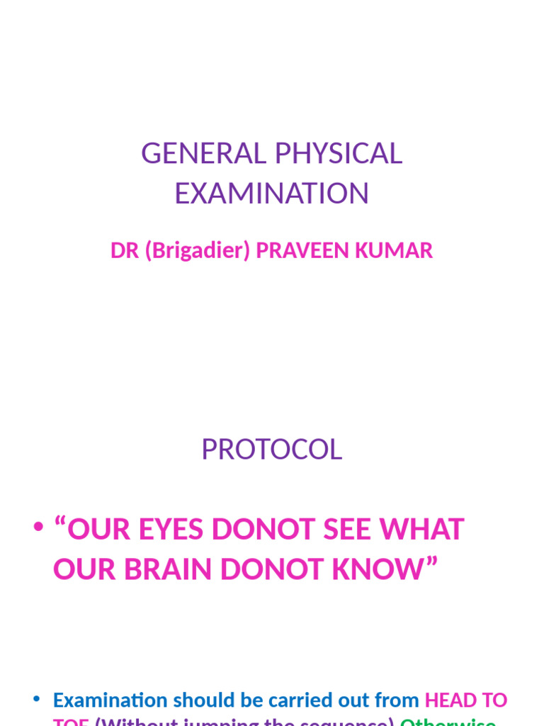Comprehensive Physical Examination Guide | PDF | Diseases And Disorders ...