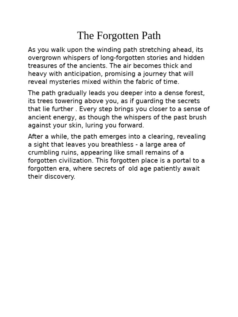 The Forgotten Path | PDF