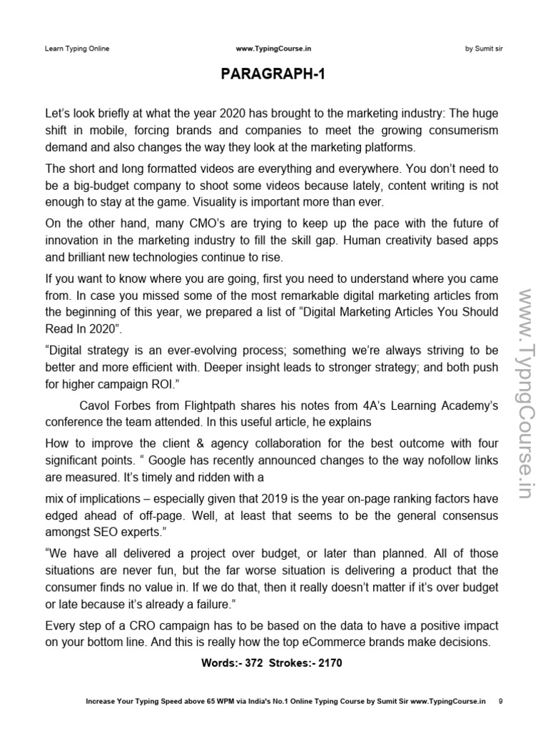 English Typing PDF Basic To Advance Download 1 | PDF | Computer Memory ...