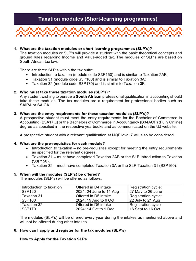 Taxation Modules - FAQS - 2024 | PDF | Taxes