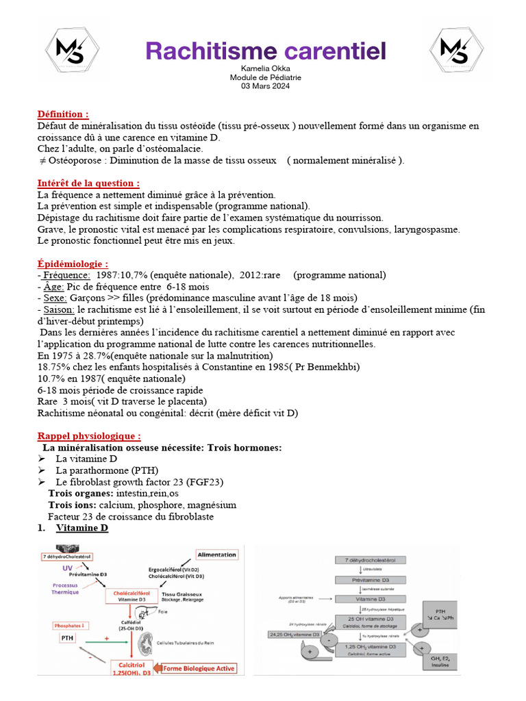 Rachitisme en Afrique : Prévention et Épidémiologie | PDF | Vitamine D ...