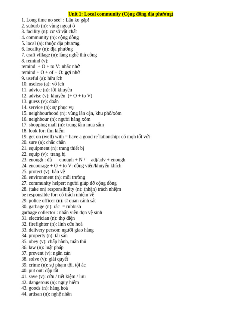 Từ-vựng-Anh-9 | PDF