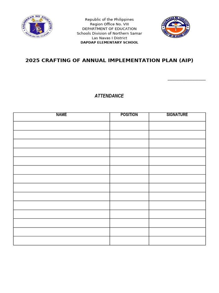Attendance (Crafting Aip) | PDF