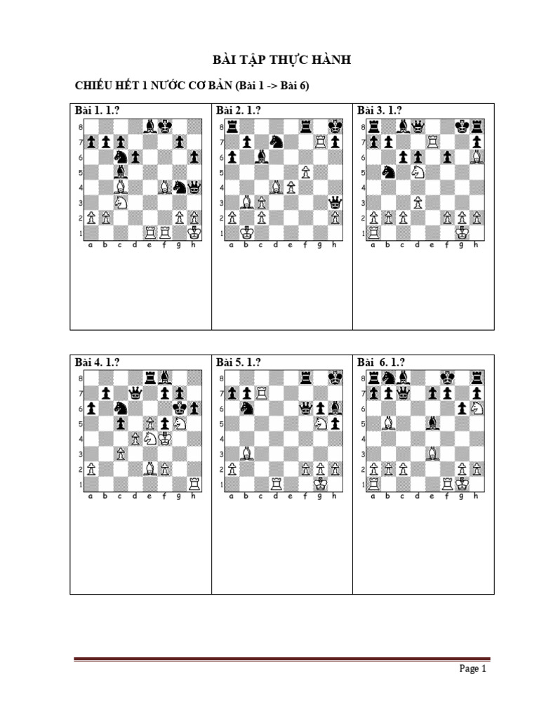 Bài tập thực hành cờ vua | PDF