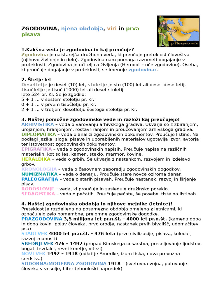 Zgodovinska Obdobja in Pisava 2 | PDF