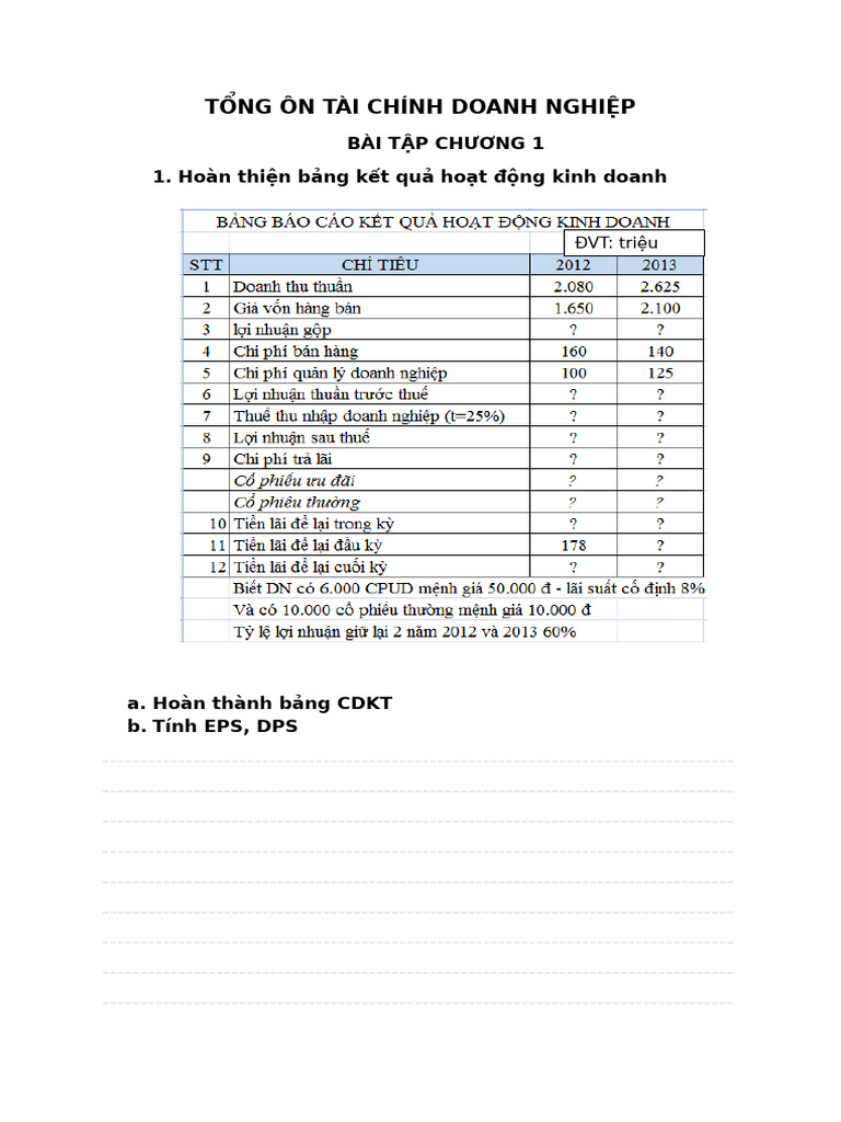 Bài tập TCDN | PDF