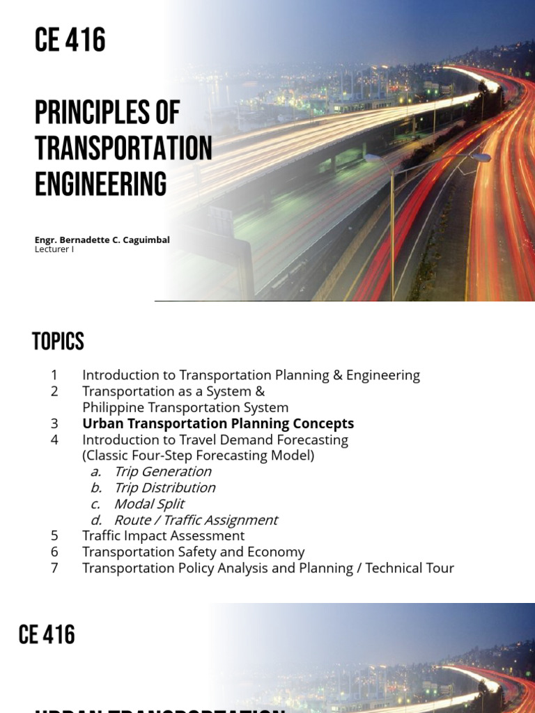 Urban Transportation Planning Guide | PDF | Speed | Transport