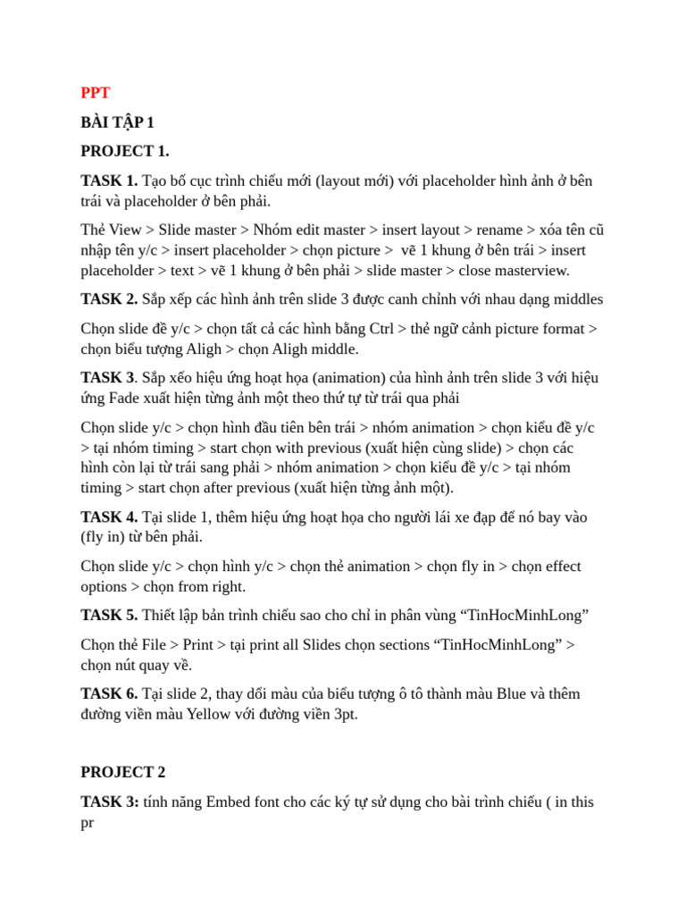 Bài Tập 1 Project 1. Task 1 | PDF