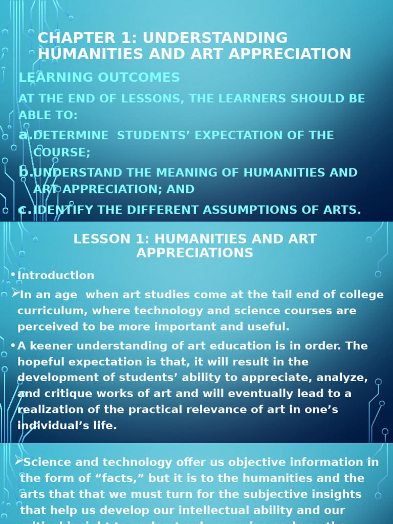 Chapter 1 Art Appreciation | PDF | Curriculum | Thought
