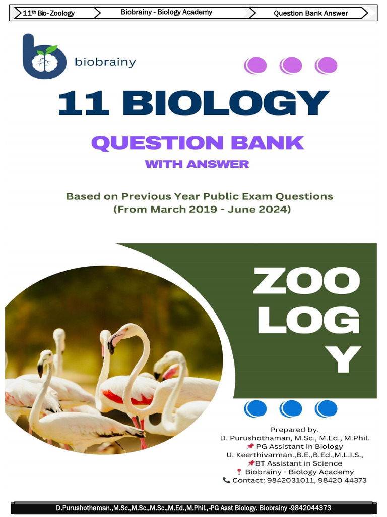 11 Zoology 2,3 and 5 Question Bank With Answer NN | PDF ...