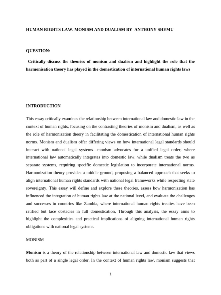 Anthony Human Rights Law Assignment 3 | PDF | International Law | Human ...