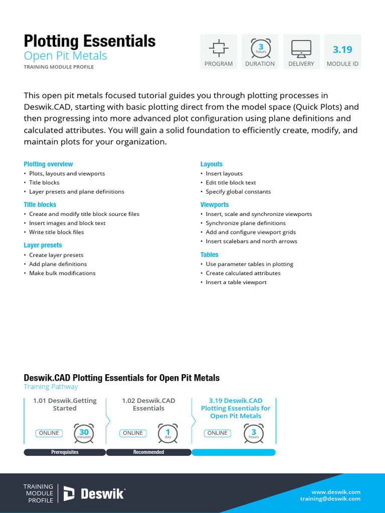 Deswik.CAD Plotting Essentials Guide | PDF | Computing