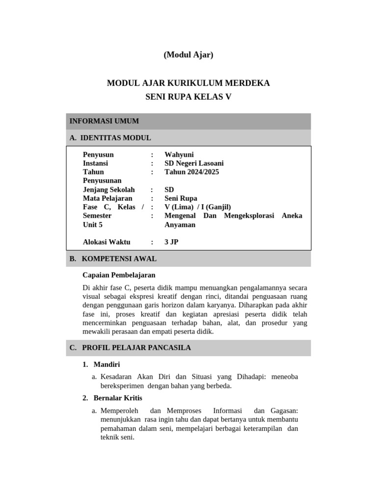 Modul Ajar Print 2 Rangkap | PDF