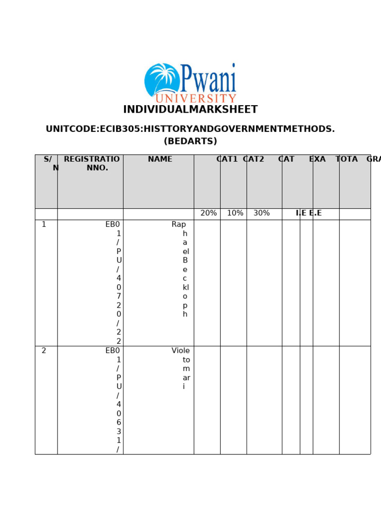 Blank Markshit ECI B 305-5-4-1 | PDF
