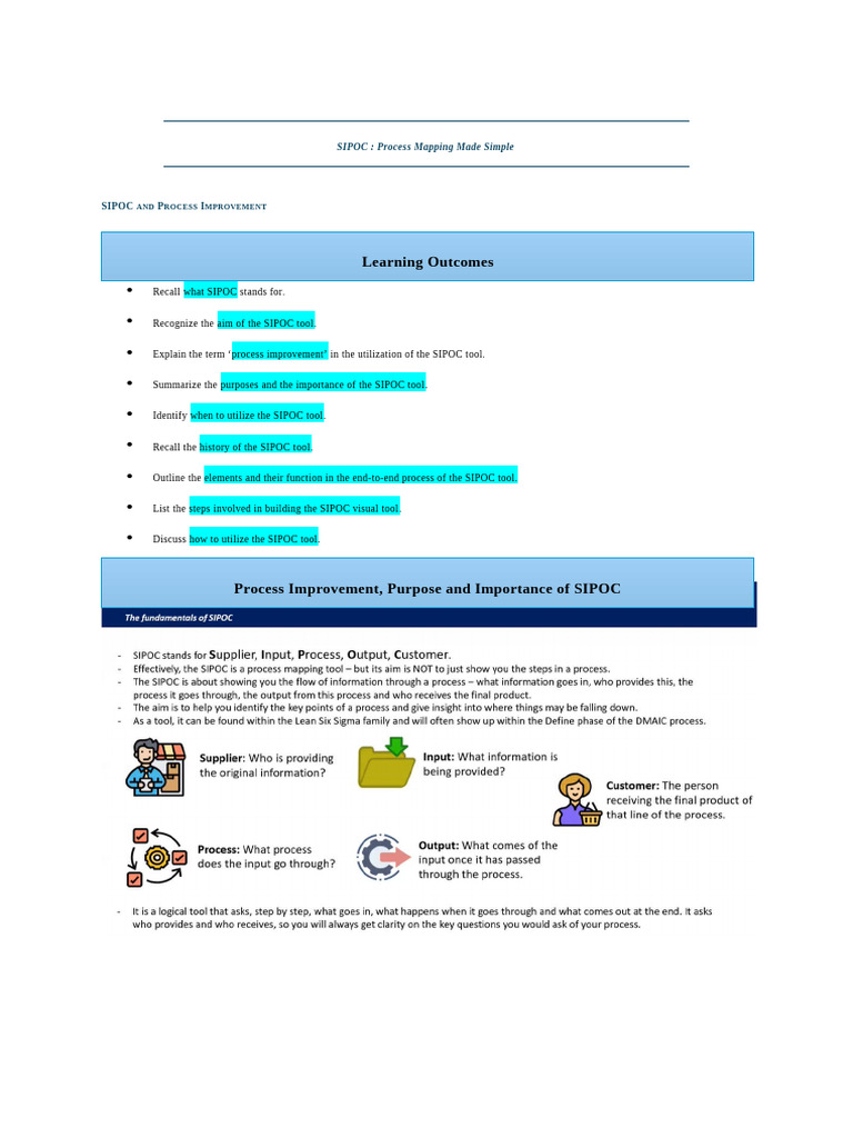 SIPOC Process Mapping Made Simple | PDF | Cognition | Cognitive Science