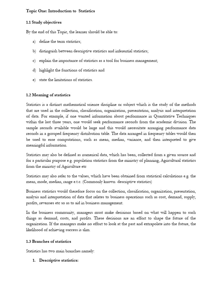 Introduction to Business Statistics | PDF | Statistics | Statistical ...