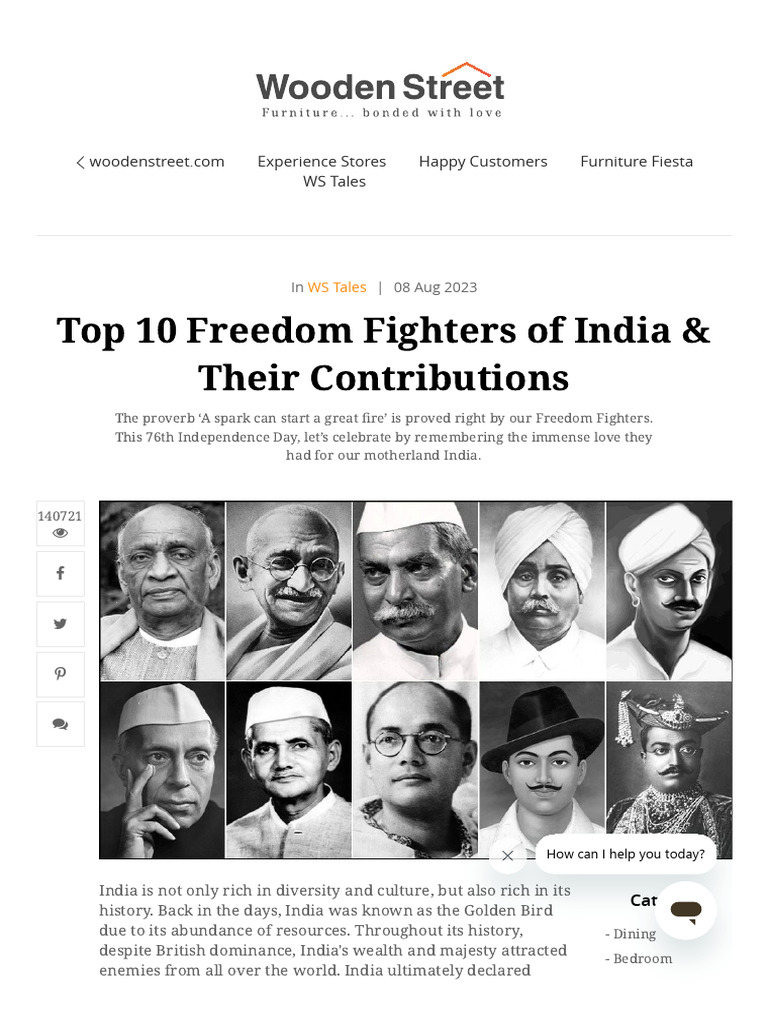 Top 10 Indian Freedom Fighters | PDF | Indian Independence Movement ...