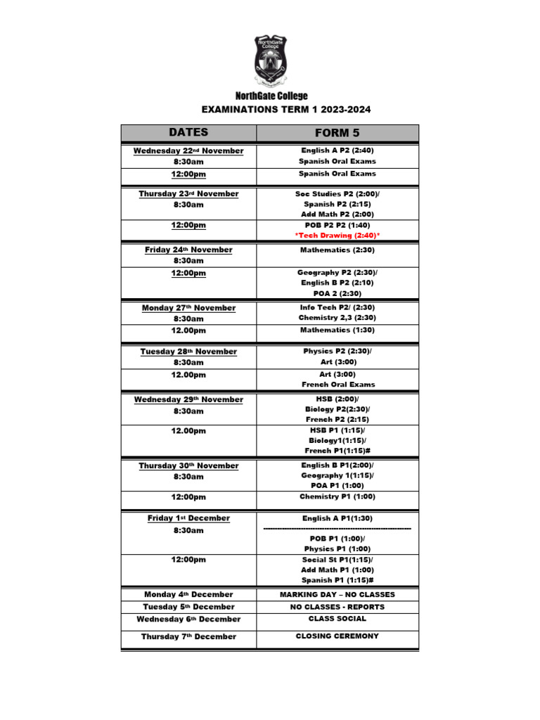 Student Individual TT Form 5 | PDF