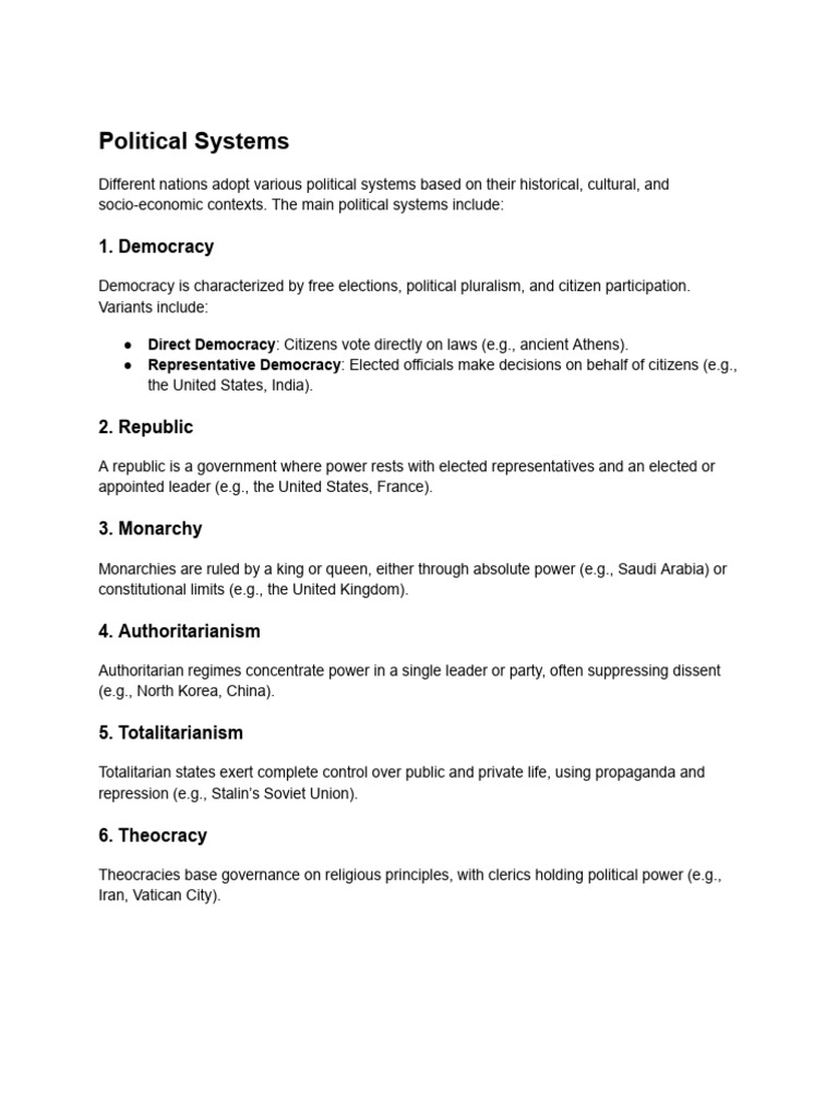 Politics System | PDF