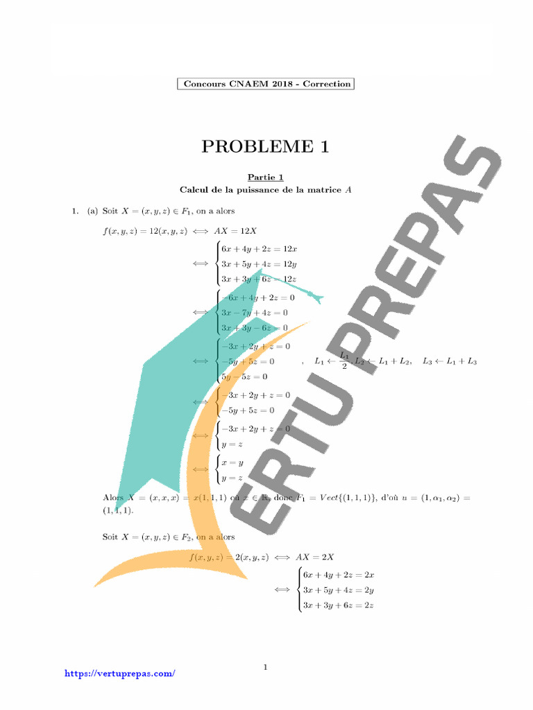 Corrige Maths Cnaem 2018 | PDF