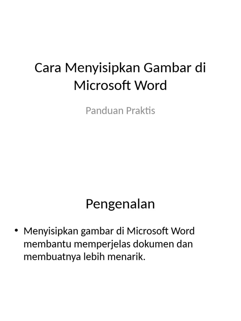 Menyisipkan Gambar Di Word | PDF