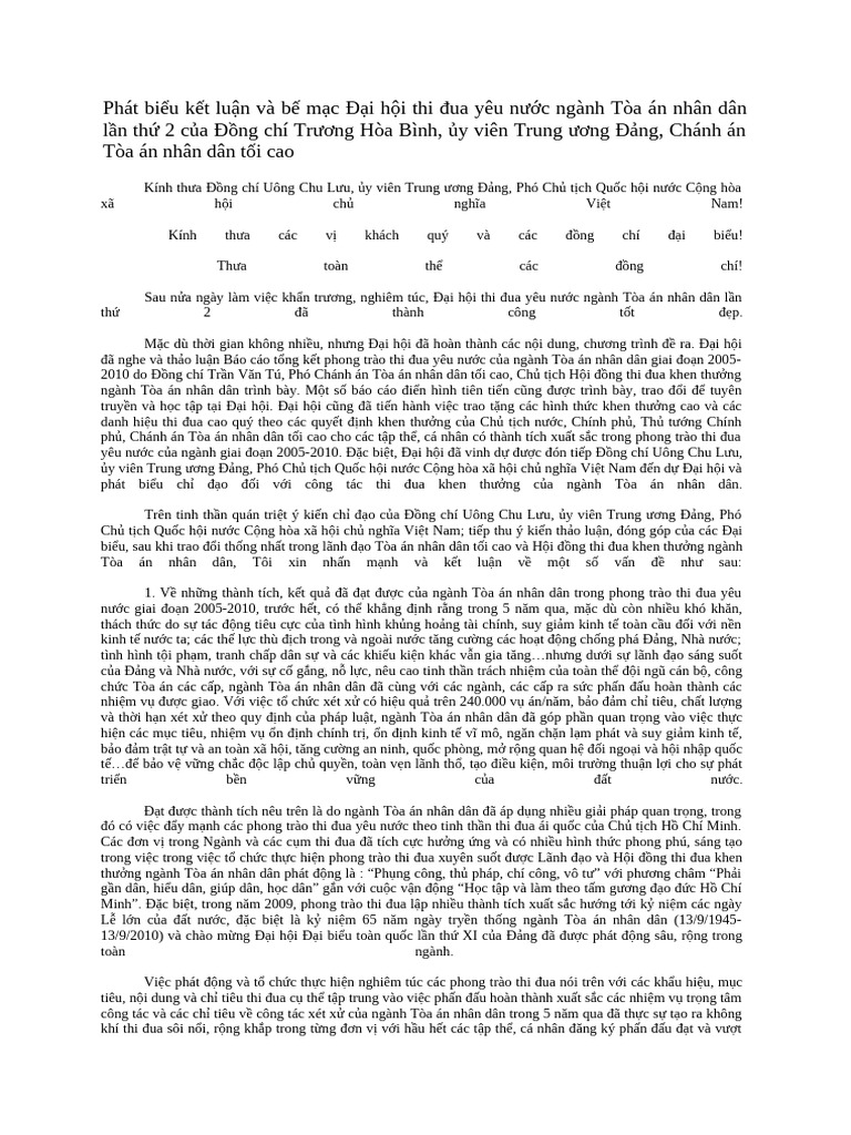 Bai phat bieu be mac HN thi dua | PDF