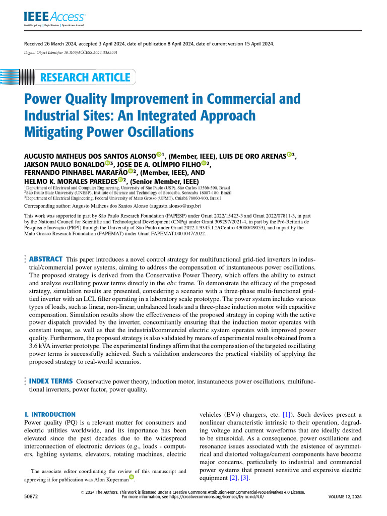 Power Quality Improvement in Commercial and Industrial Sites An ...