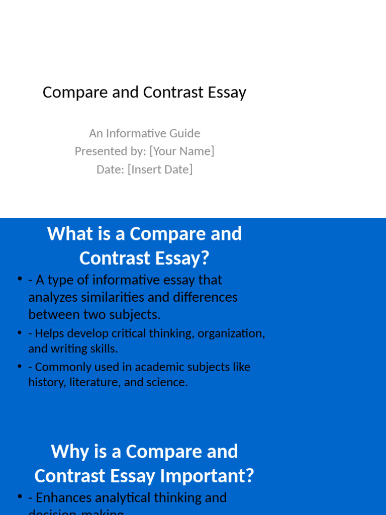 Guide to Writing Compare and Contrast Essays | PDF | Essays | Critical ...