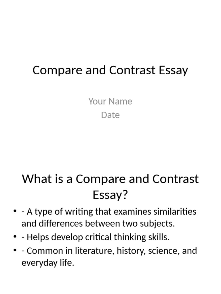 Compare and Contrast Essay | PDF