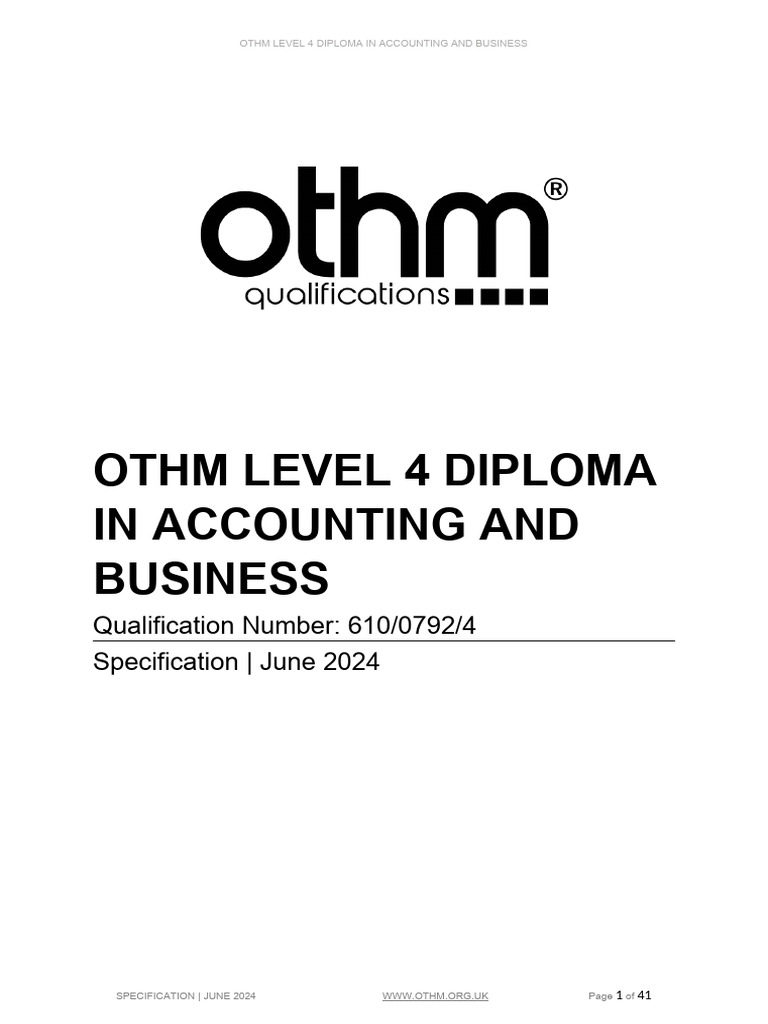 L4 Accounting and Business Specification | PDF | Educational Assessment | Argument