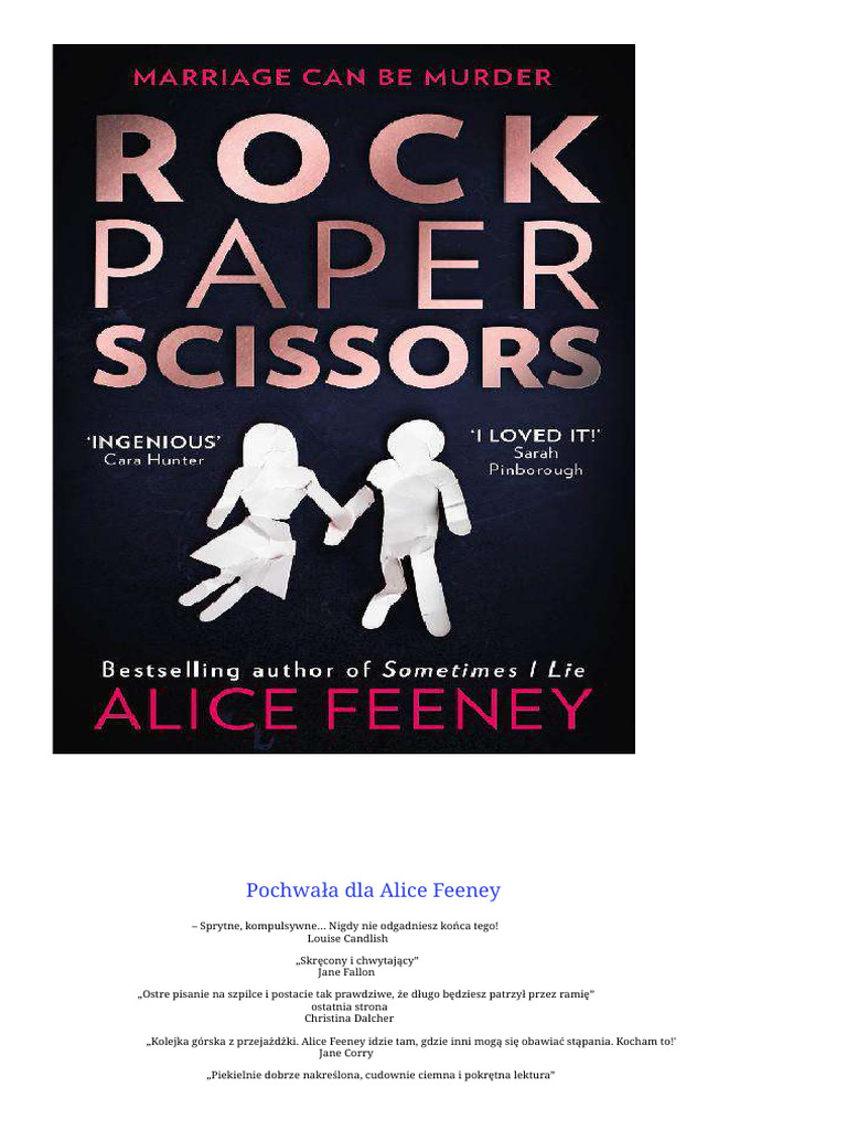 Alice Feeney Nożyczki Do Papieru | PDF