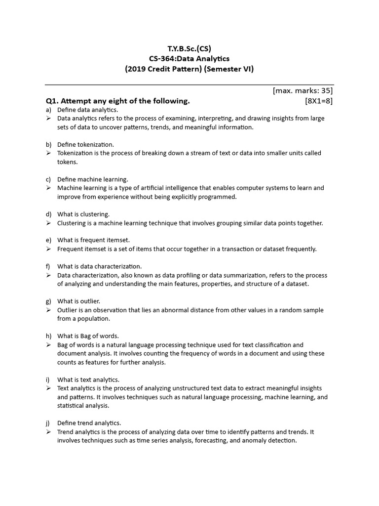 DATA Analytics Previous Solved | PDF | Support Vector Machine | Machine ...