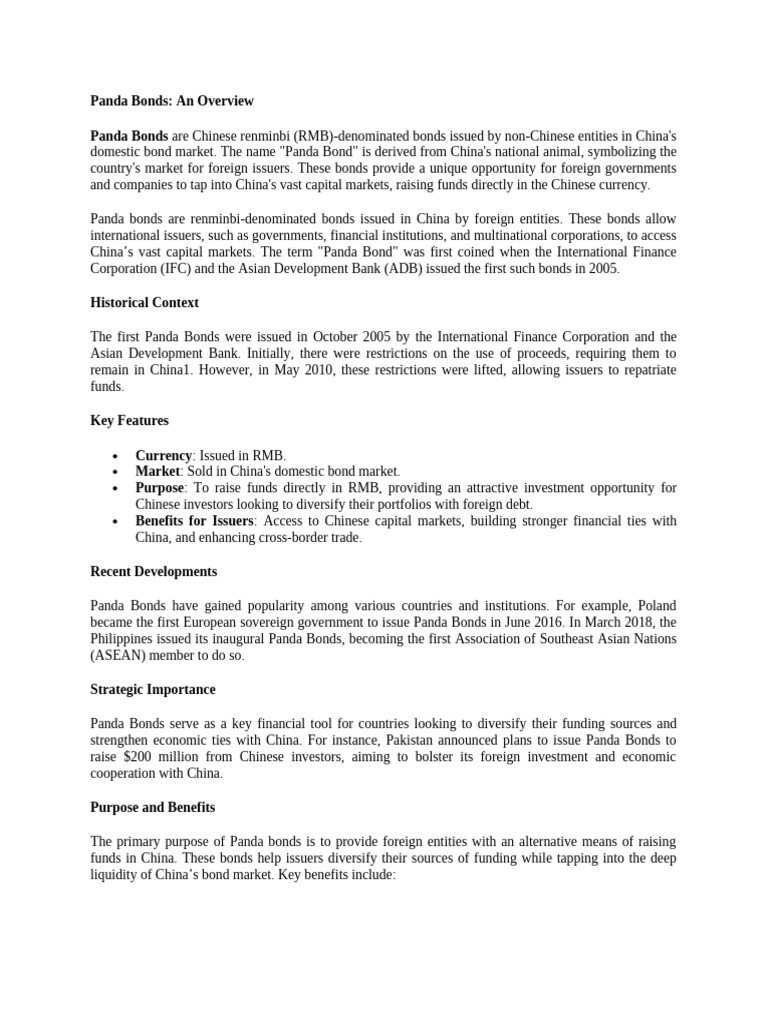 Overview of Panda Bonds in China | PDF | Bonds (Finance) | Renminbi