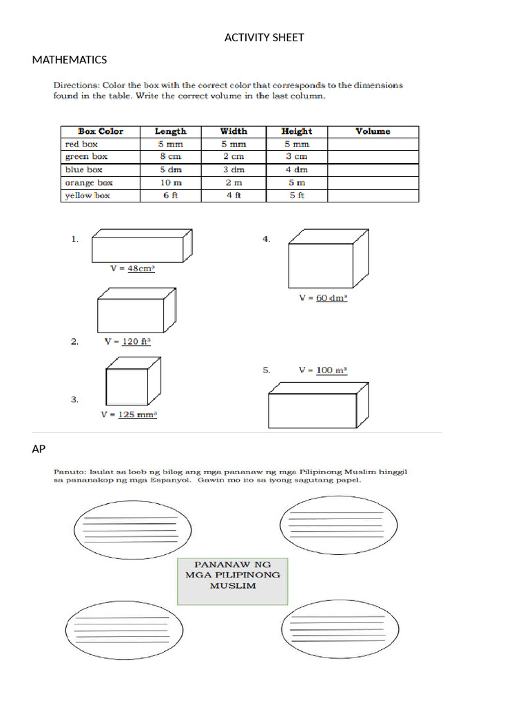 Activity Sheet q4 w3 | PDF