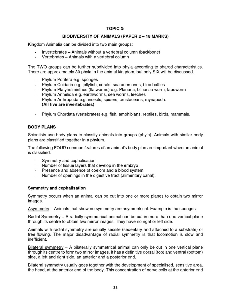 p2 - Biodiversity of Animals | PDF | Zoology | Biology