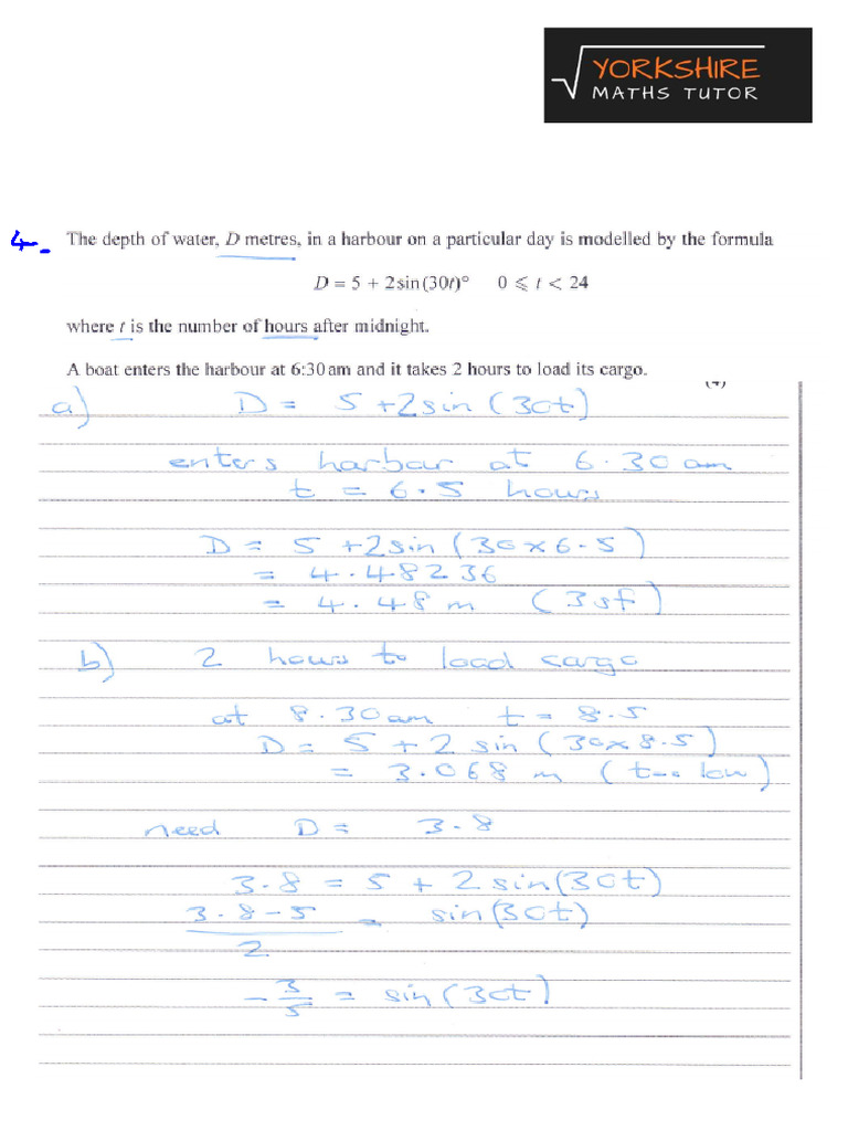 Pure Topic 5 Trigonometry Selected Solutions | PDF