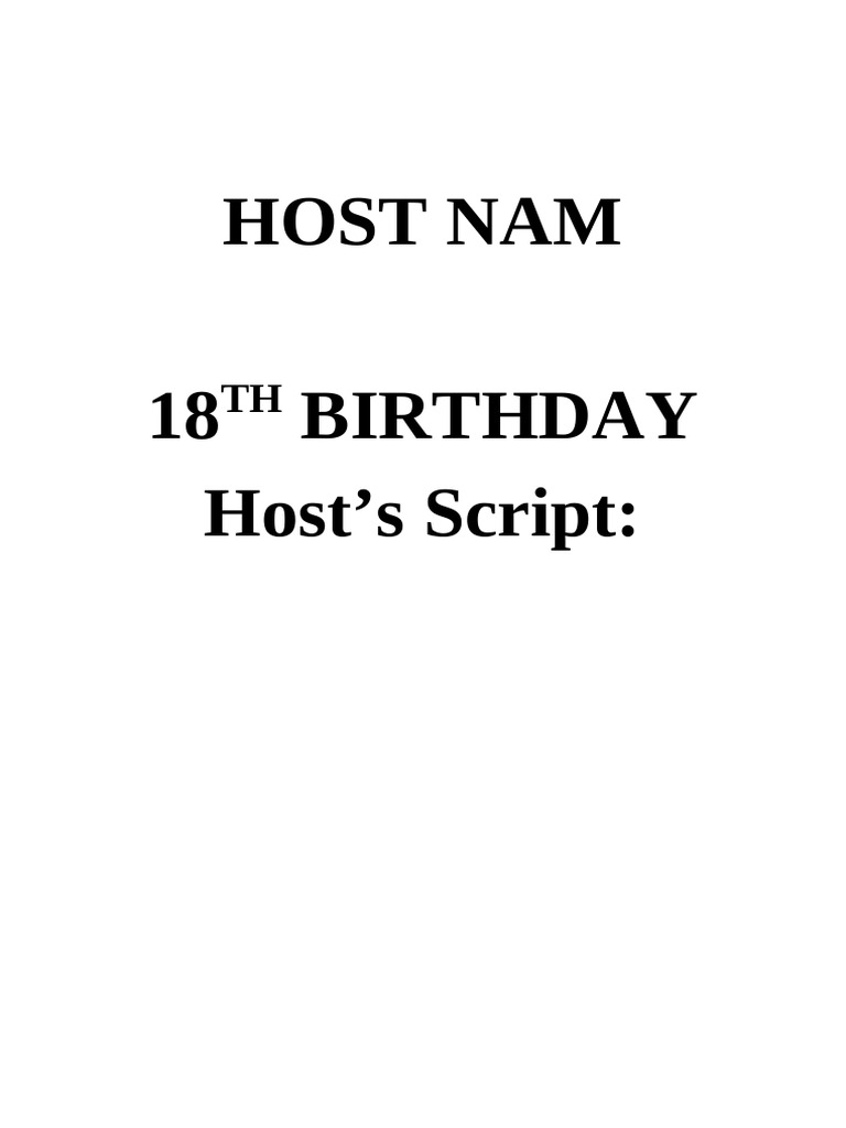 Host script debut female | PDF