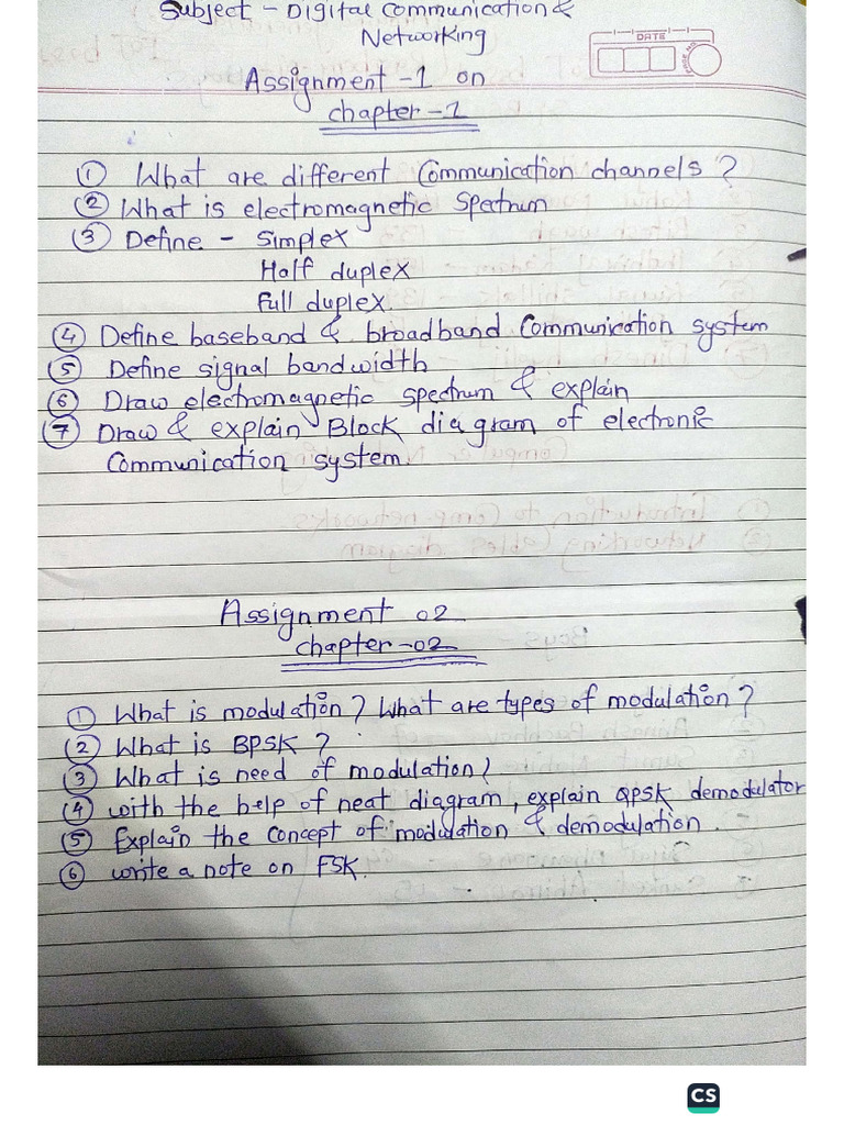 Assignment - Digital Communication & Networking | PDF