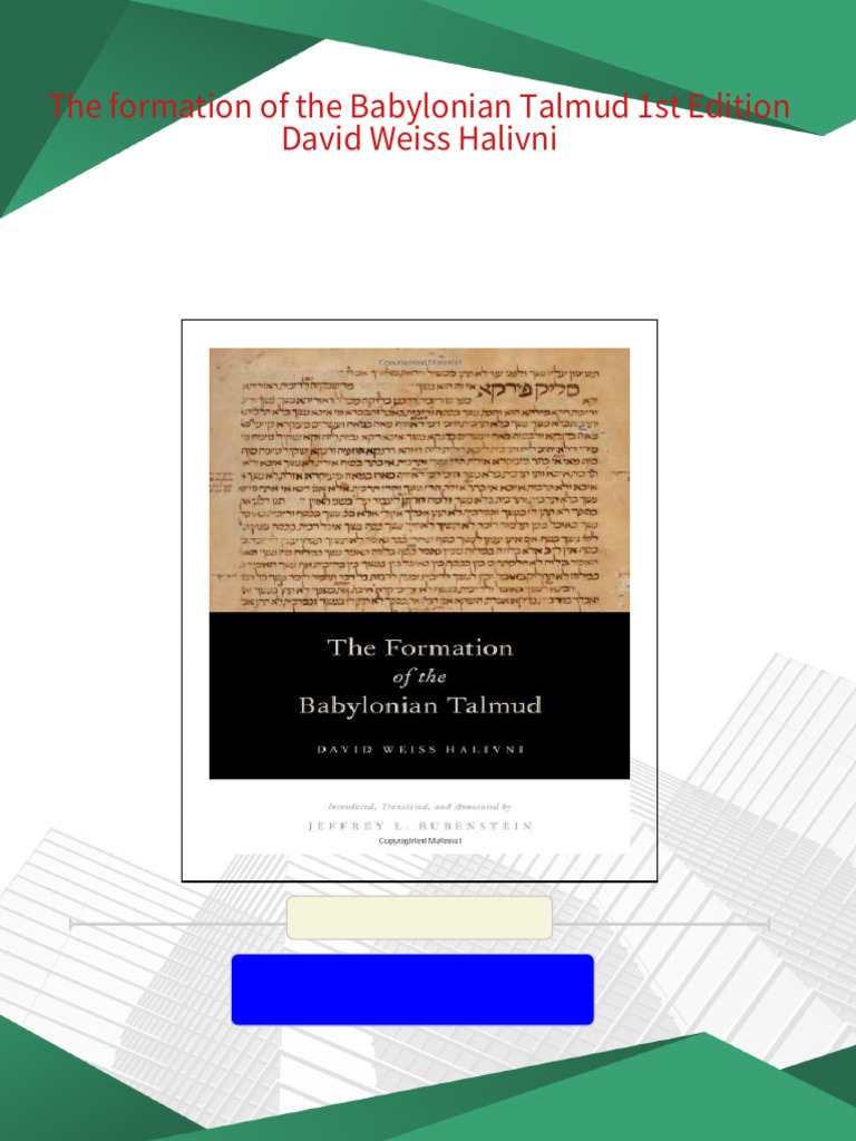 3310the Formation of The Babylonian Talmud 1st Edition David Weiss Halivni - Download The Full ...