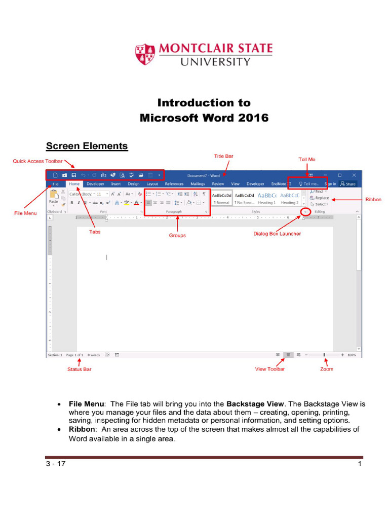 Introduction To Word 2016 | PDF