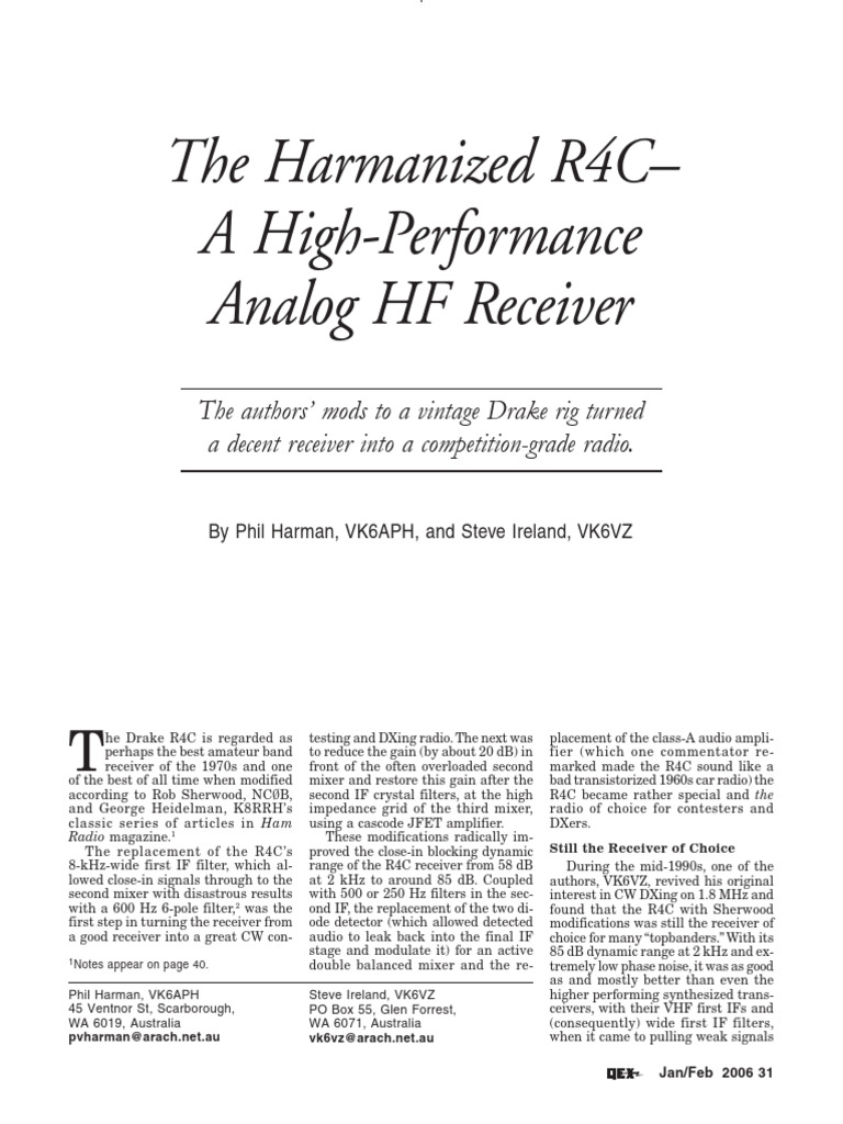 Harmanized R4C: High-Performance Receiver Modifications | PDF ...