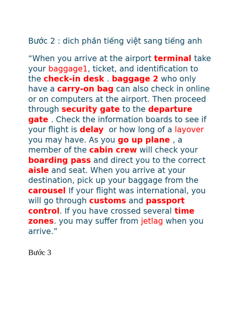 baitap3 | PDF | Airport | Baggage