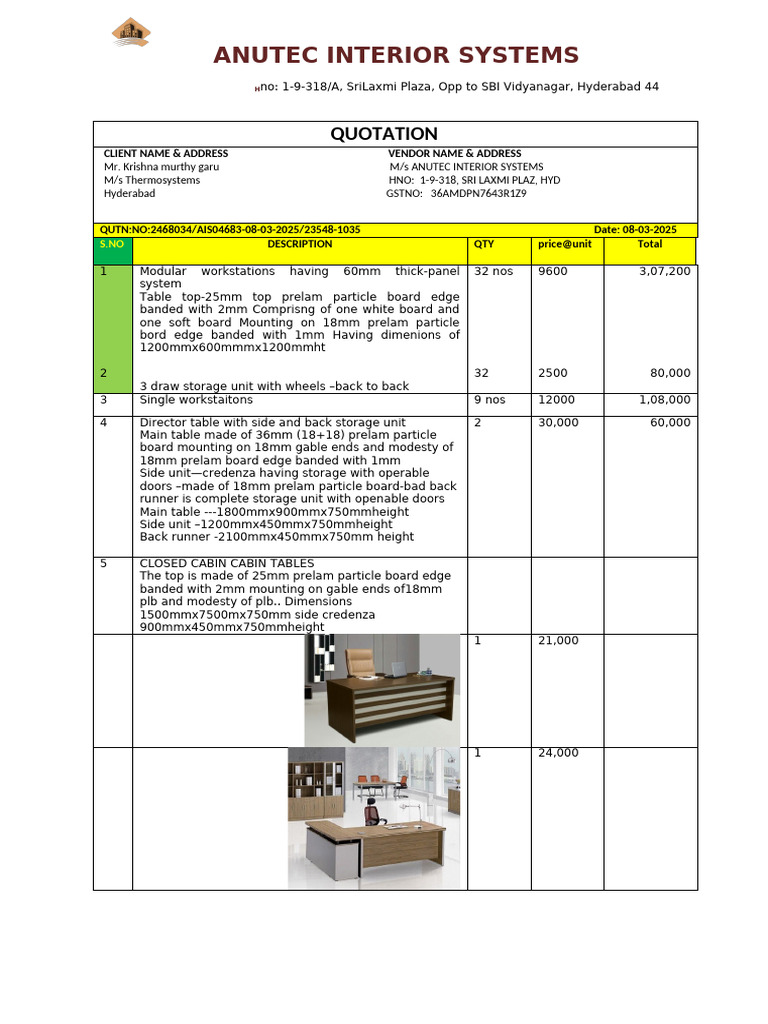 Revised Quotation - THERMOSYS - 08-03-25 | PDF