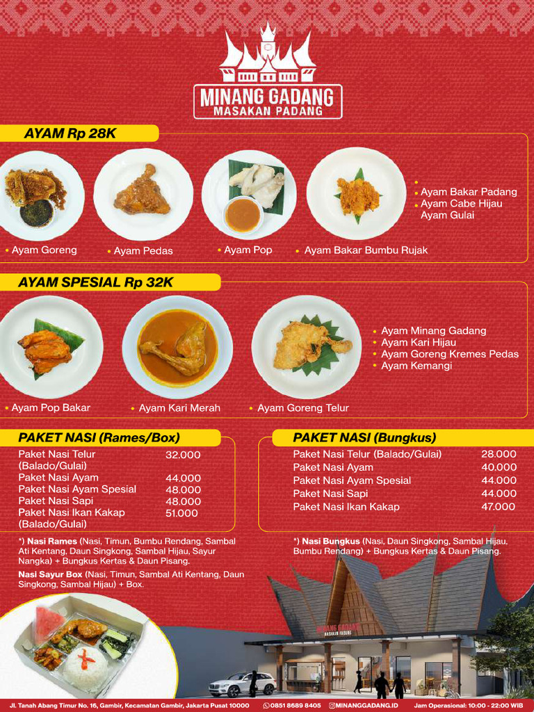 Menu Lengkap Minang Gadang 2024 | PDF