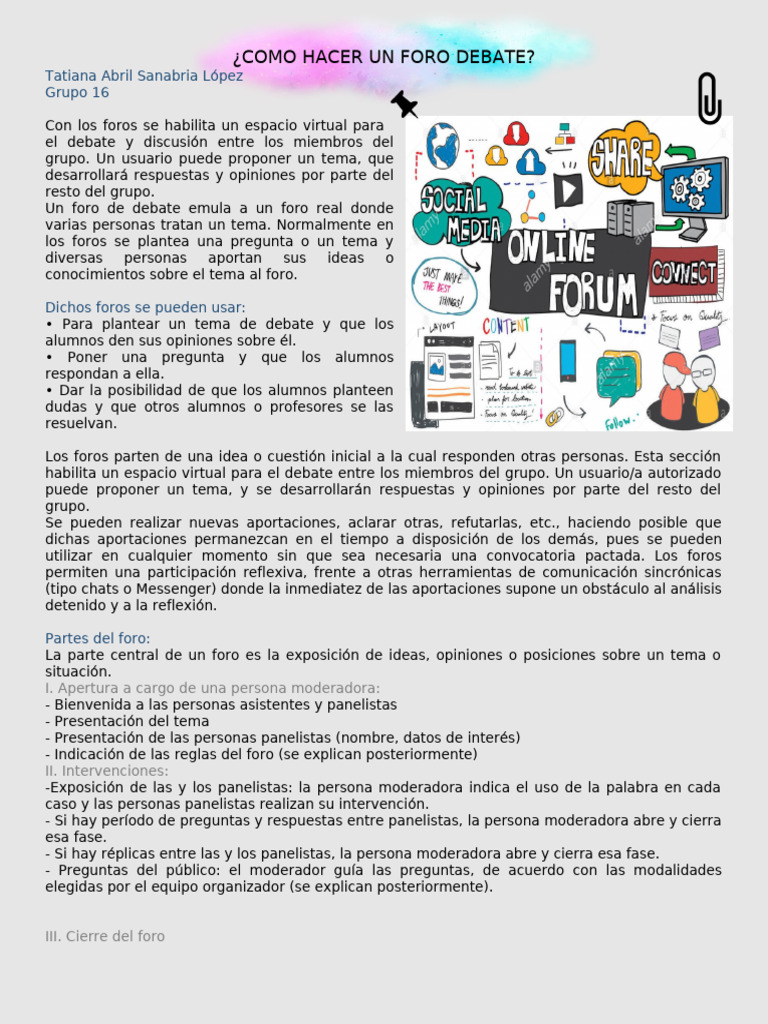 Cómo Realizar un Foro de Debate | PDF | Foro de Internet | Chat en linea