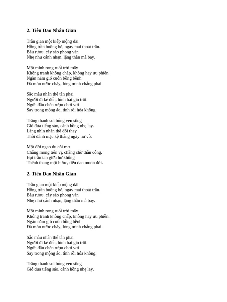 Tiêu Dao Nhân Gian | PDF