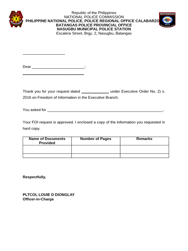 FOI Form blank October 2024 | PDF