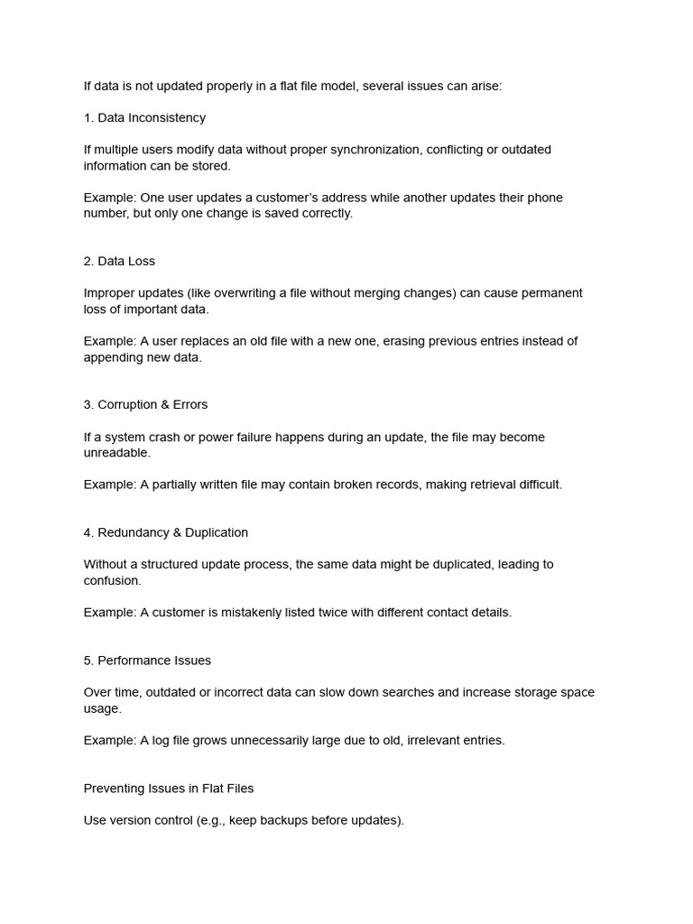 Use of Flat file model | PDF