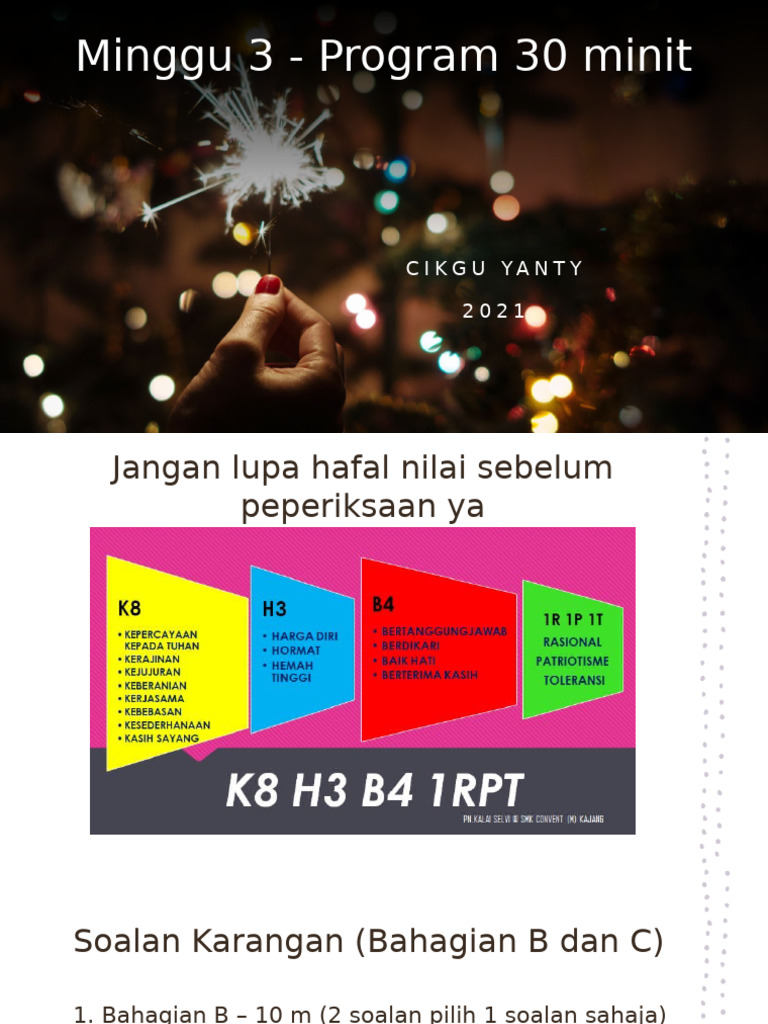 Minggu 3 - Program 30 minit | PDF