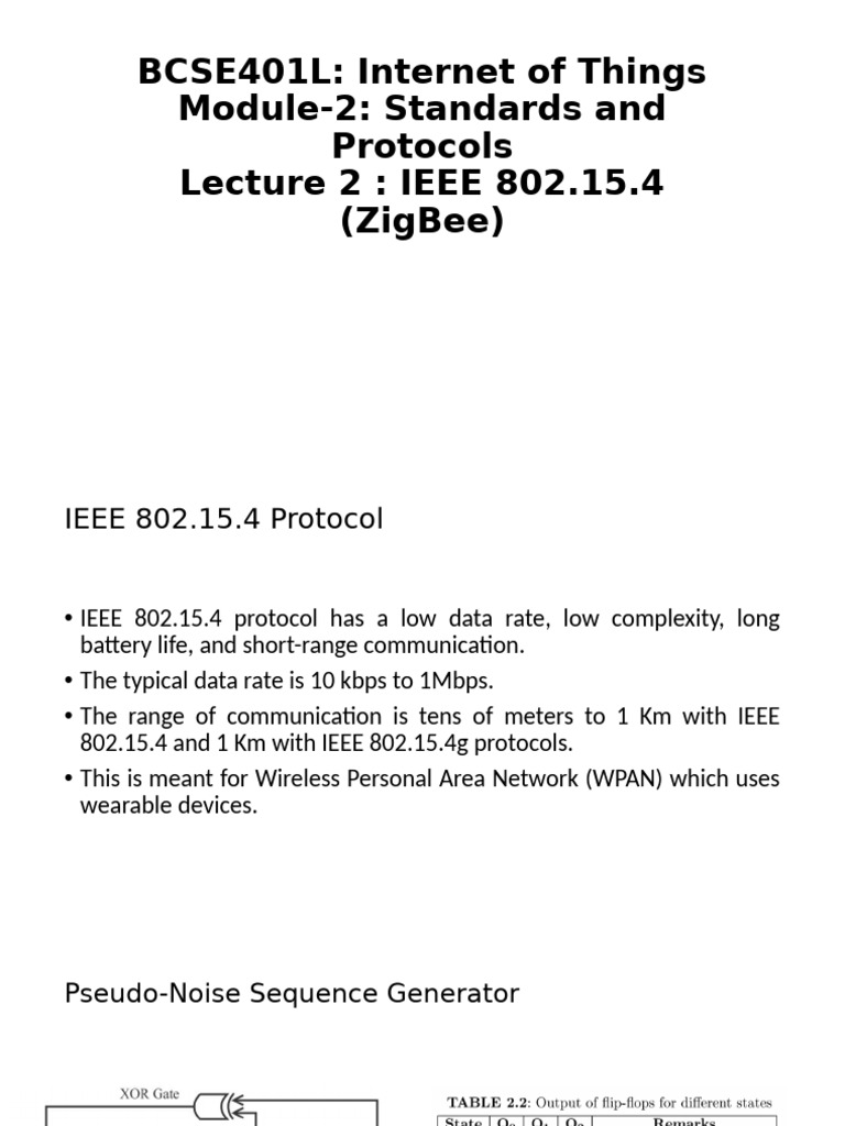 BCSE401L Module 2 ZigBee For Class | PDF | Data Transmission ...